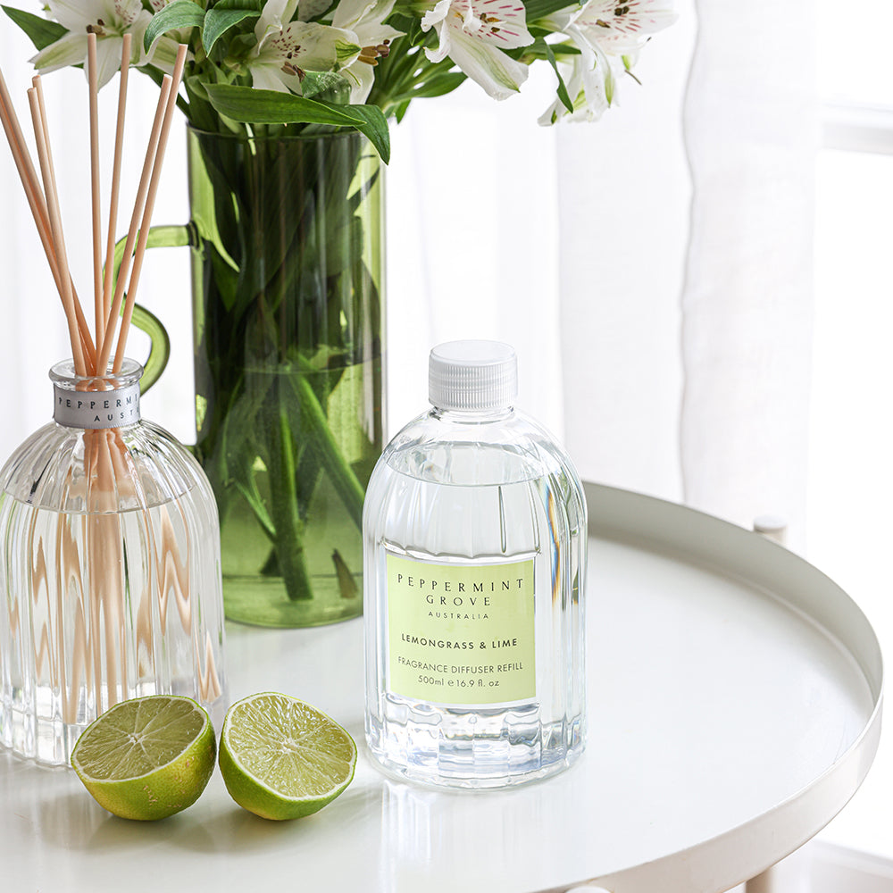 Lemongrass & Lime Diffuser Refill 500ml – Peppermint Grove UK